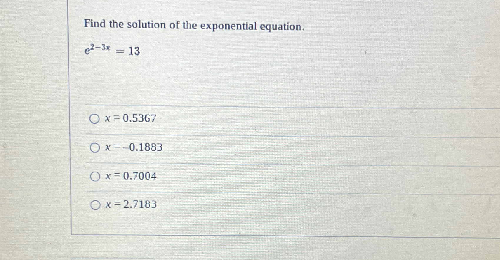 Solved Find the solution of the exponential | Chegg.com