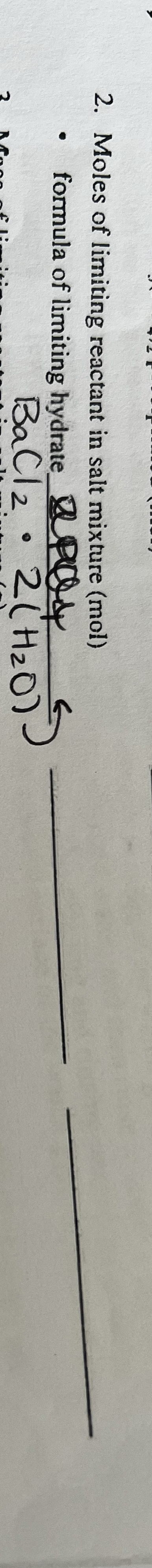 Solved Moles of limiting reactant in salt mixture ( ﻿mol | Chegg.com