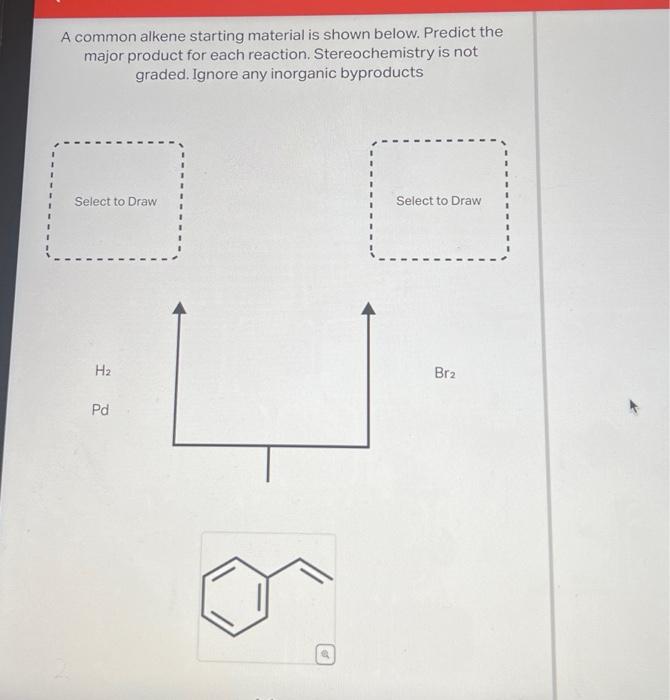 Solved A common alkene starting material is shown below. | Chegg.com