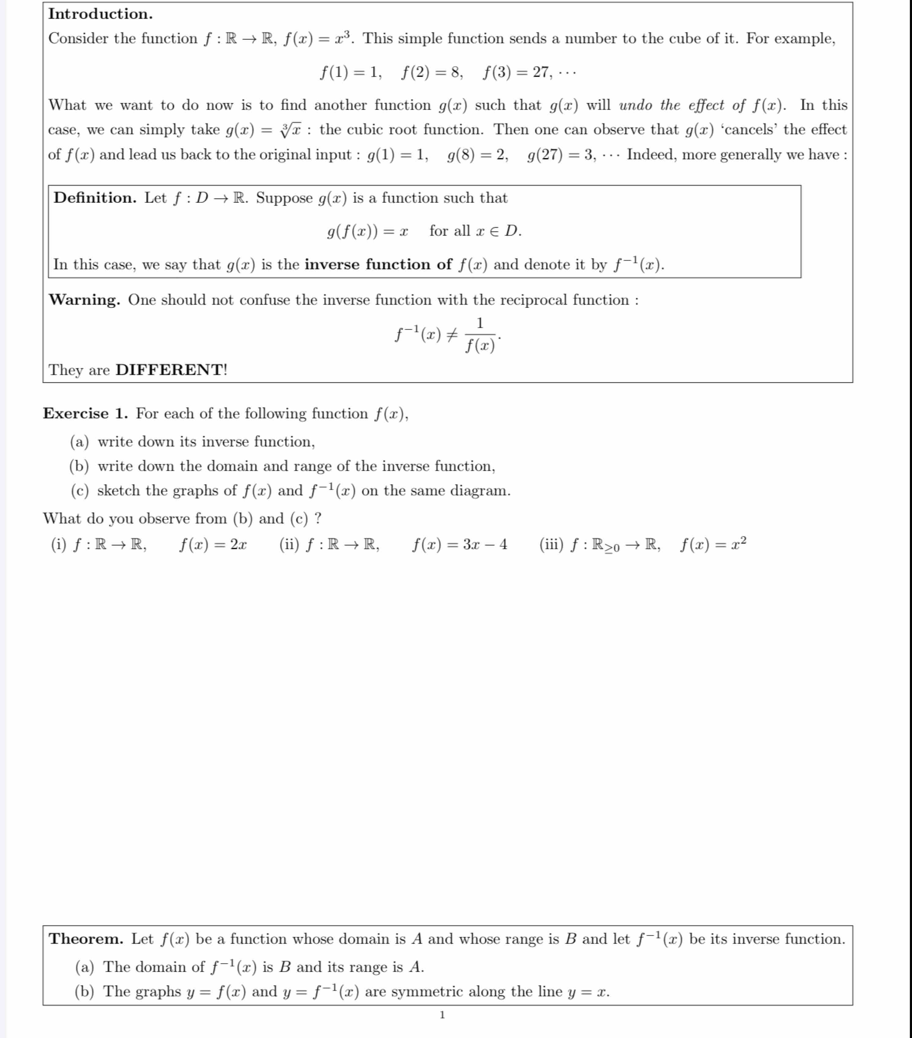 Solved Introduction.Consider the function f:R→R,f(x)=x3. | Chegg.com