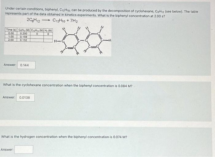 Solved Under certain conditions, biphenyl, C12H10, can be | Chegg.com