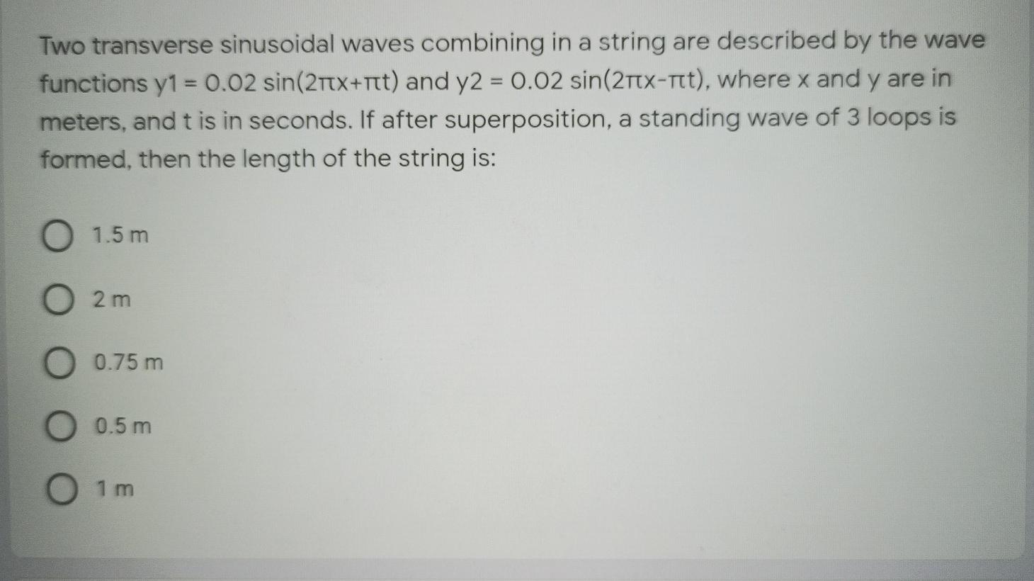 Solved Two transverse sinusoidal waves combining in a string | Chegg.com