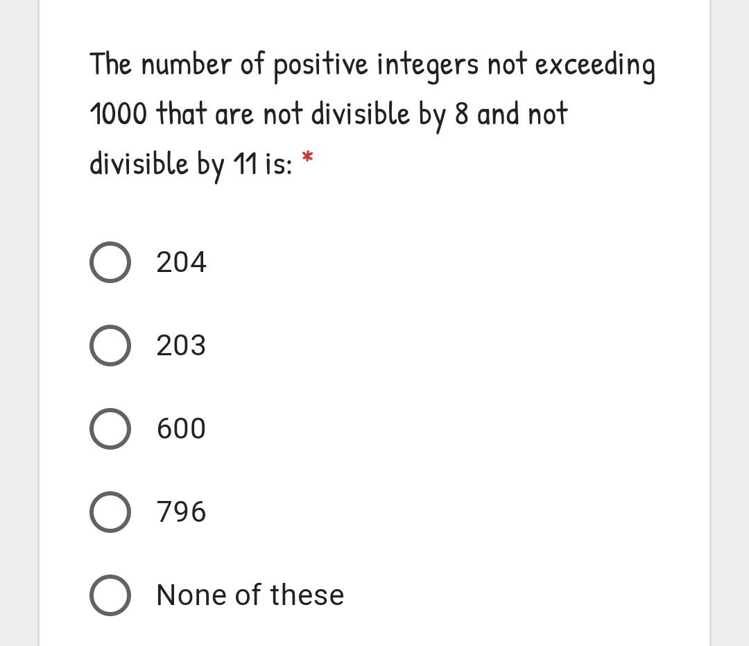 Solved The number of positive integers not exceeding 1000 | Chegg.com