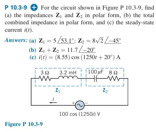Solved P 10.3-9 ⊕ For the circuit shown in Figure P 10.3-9, | Chegg.com