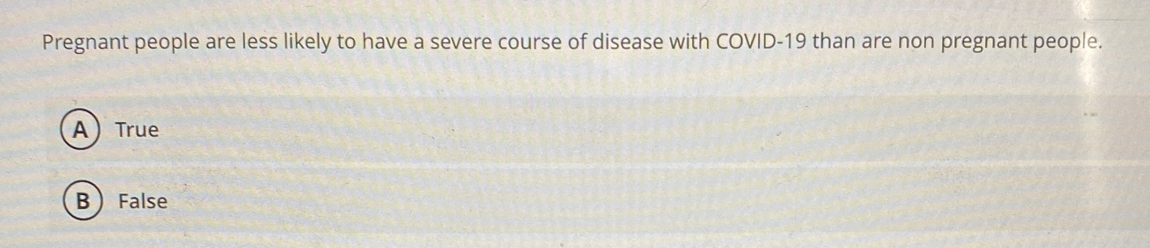 Solved Pregnant people are less likely to have a severe | Chegg.com
