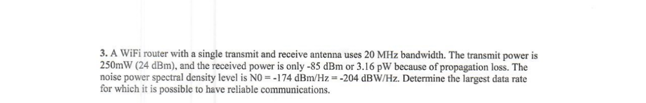 Solved A WiFi router with a single transmit and receive | Chegg.com
