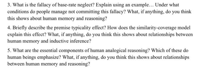 3. What is the fallacy of base-rate neglect? Explain | Chegg.com