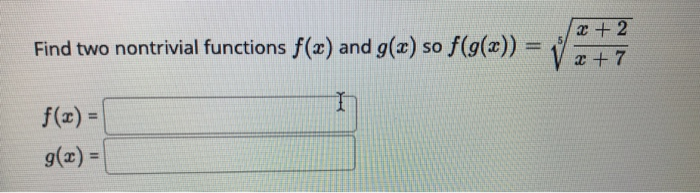 Solved Find two nontrivial functions f(x) and g(2) so | Chegg.com