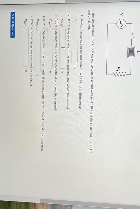 Solved V R₁ In the circuit shown, the AC voltage source | Chegg.com