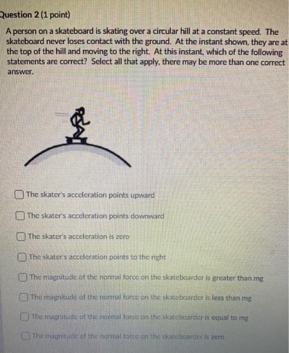 Solved Question 1 (1 point) A 2-kg object moving at 2 m/s | Chegg.com