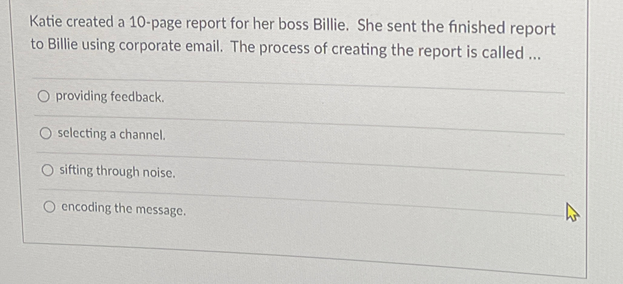 Solved Katie created a 10-page report for her boss Billie. | Chegg.com