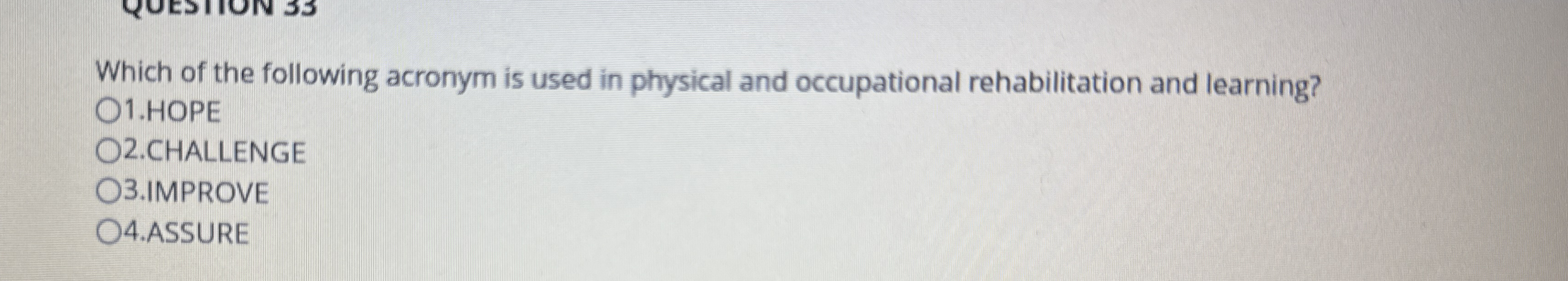 Solved Which of the following acronym is used in physical | Chegg.com
