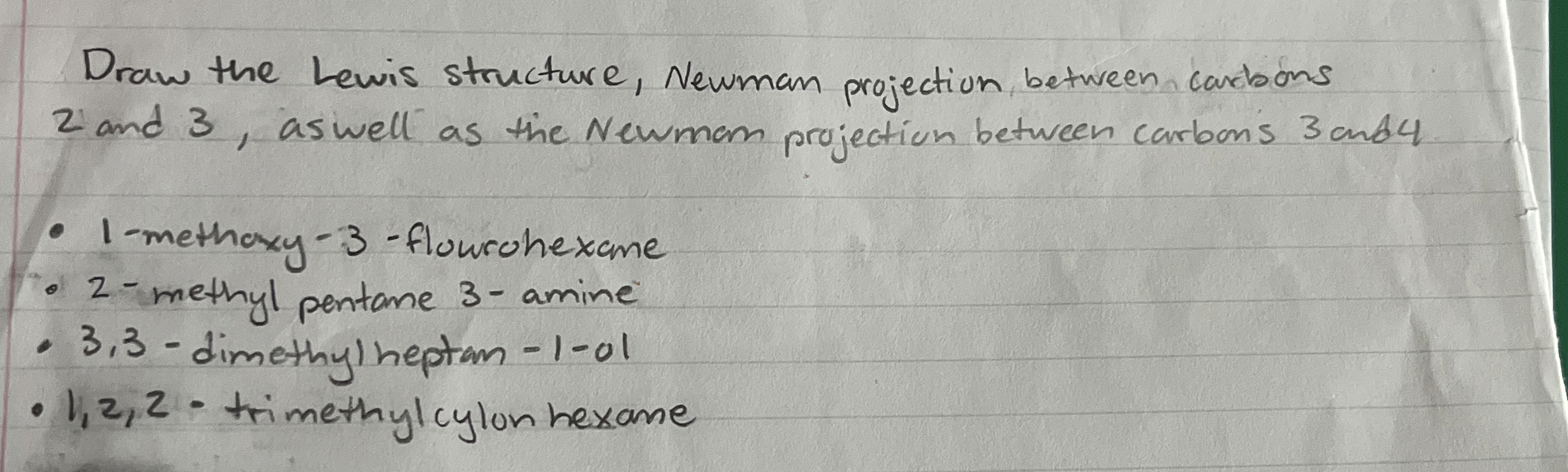 Solved Draw the Lewis structure, Newman projection between | Chegg.com