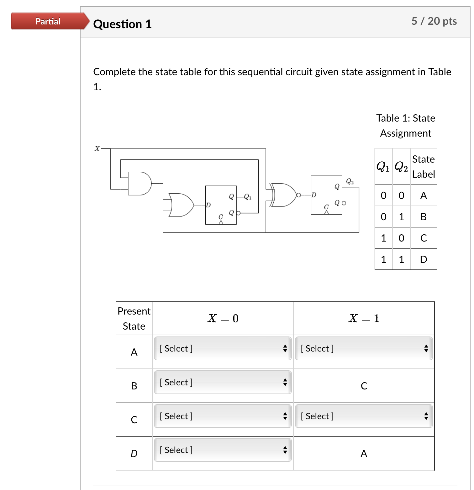 Solved Complete the state table for this sequential circuit | Chegg.com