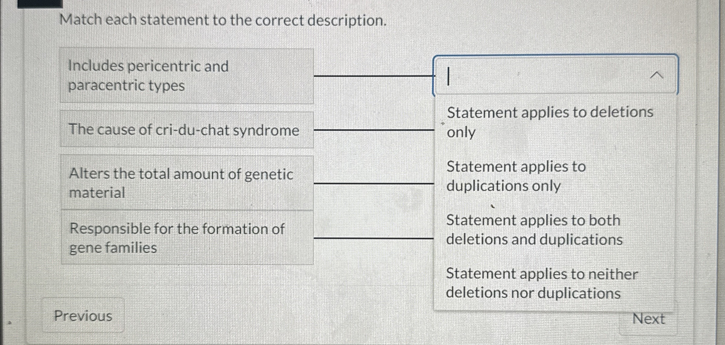 Solved Match each statement to the correct | Chegg.com