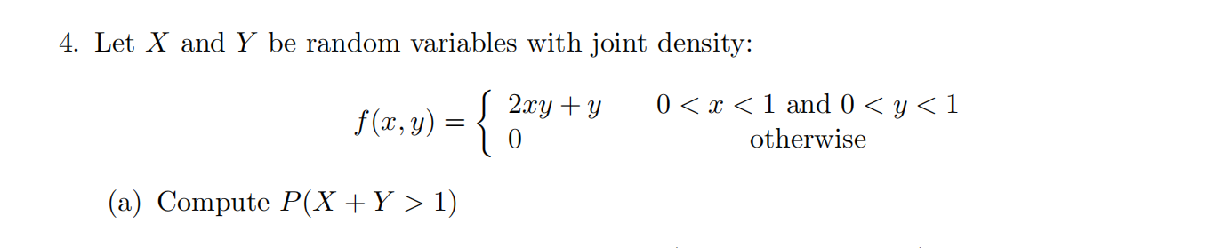 Solved Let x ﻿and Y ﻿be random variables with joint | Chegg.com
