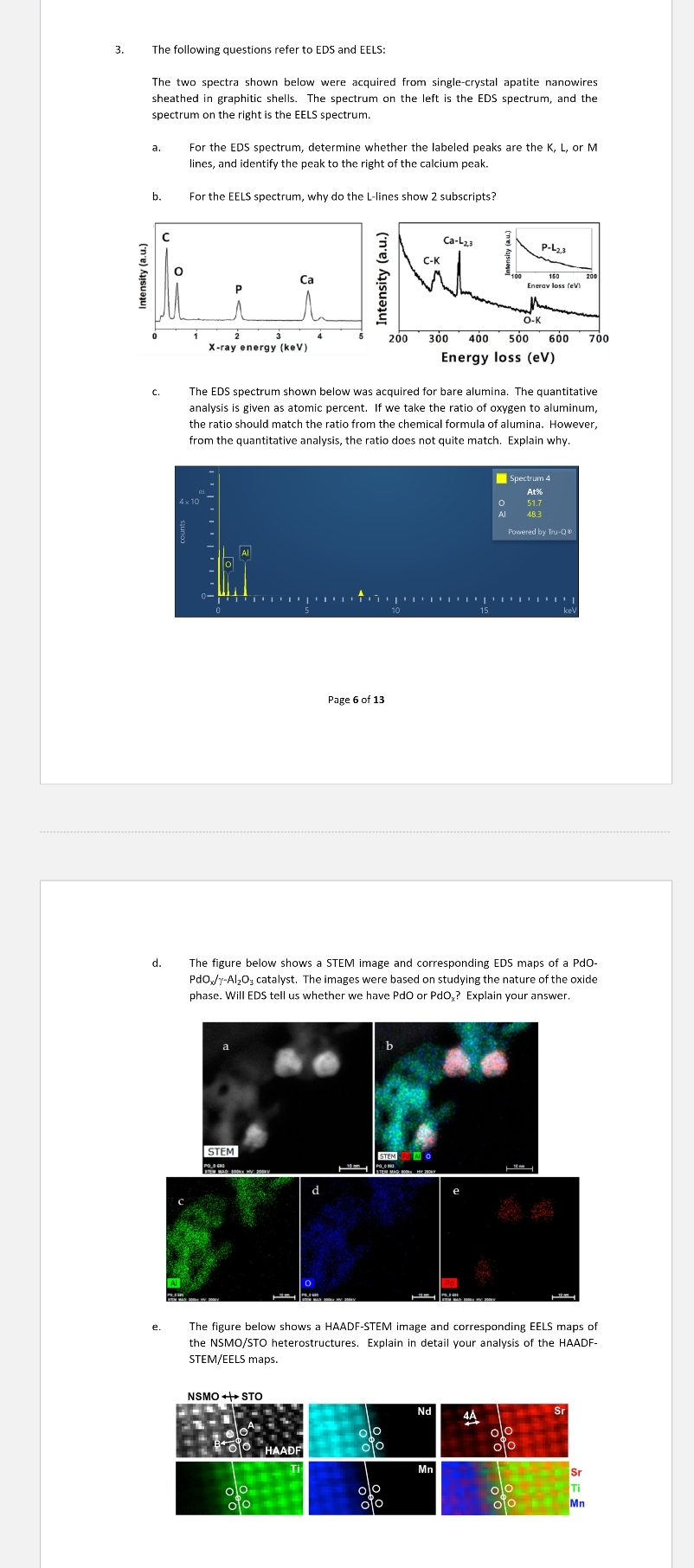 Solved The following questions refer to EDS and EELS:The two | Chegg.com