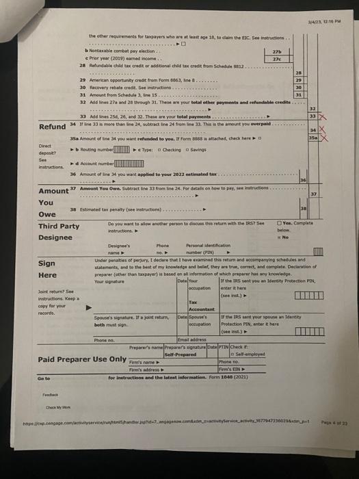 please complete form1049, schedule 1, schedule 2, | Chegg.com