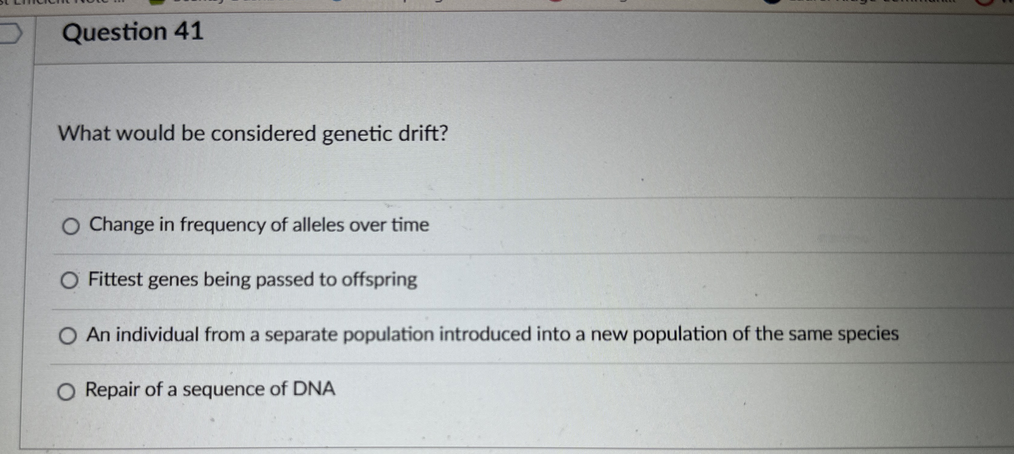 Solved Question 41What would be considered genetic | Chegg.com
