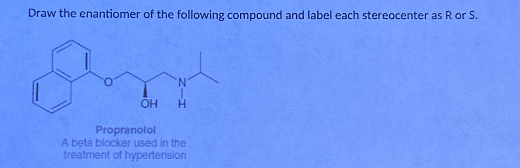Solved Draw the enantiomer of the following compound and | Chegg.com