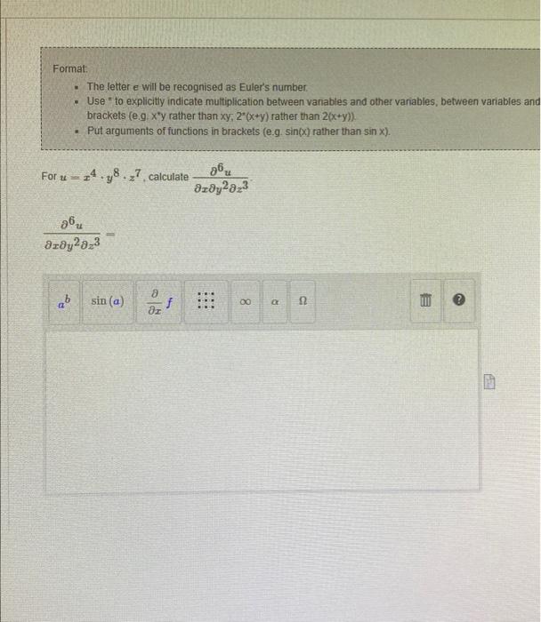 Solved Format: - The letter e will be recognised as Euler's | Chegg.com