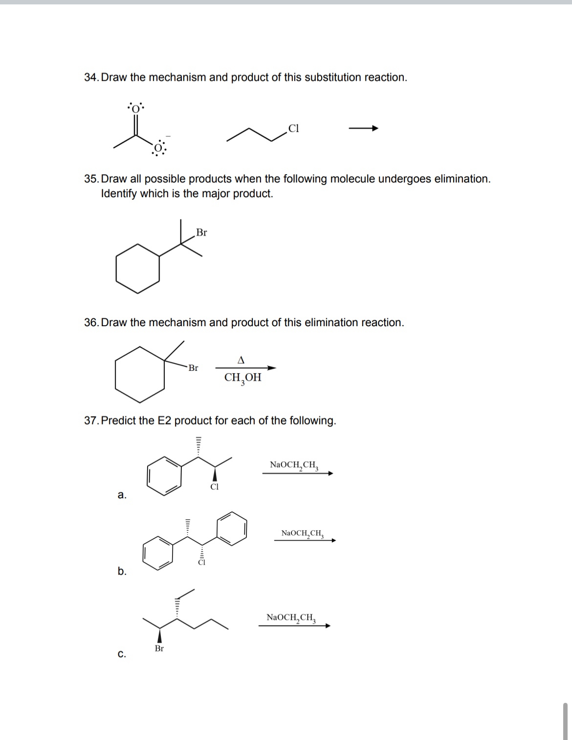 Solved Draw the mechanism and product of this substitution | Chegg.com