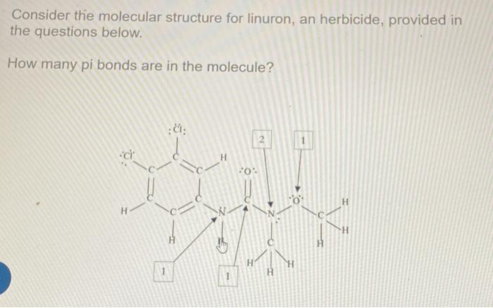 Solved Consider the molecular structure for linuron, an | Chegg.com