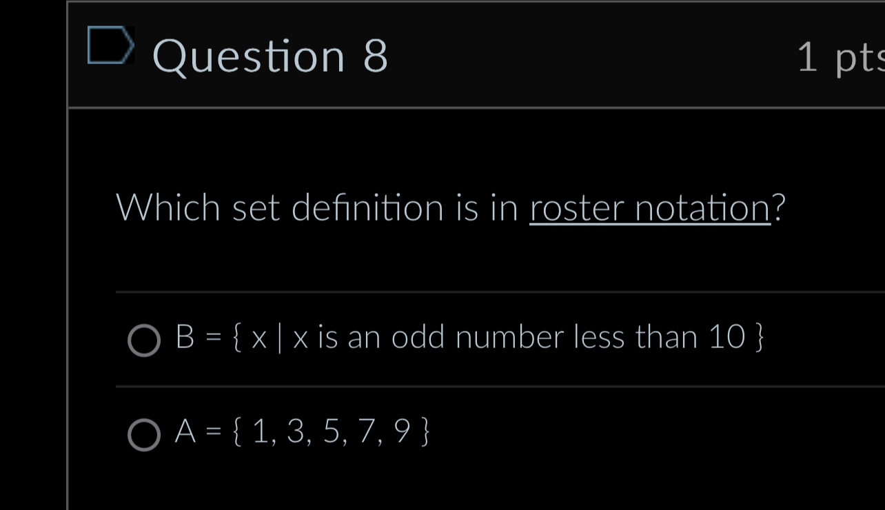 Question 81ptWhich set definition is in roster | Chegg.com