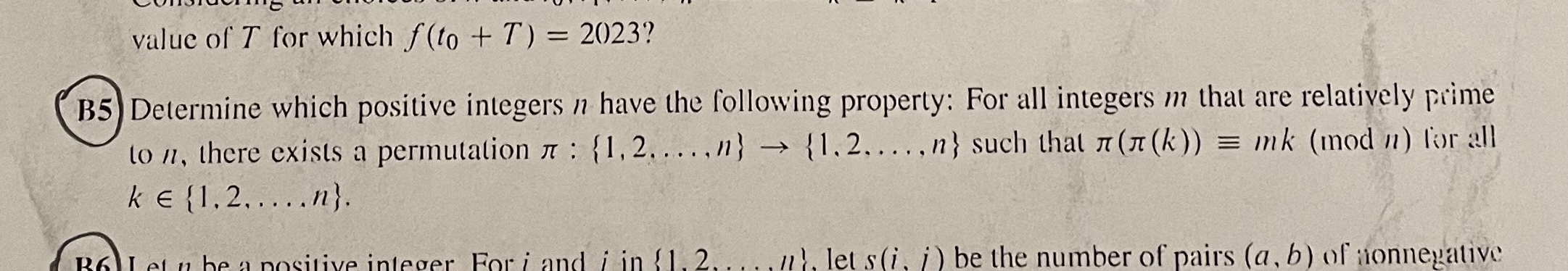 Solved value of T ﻿for which f(t0+T)=2023 ?B5 ﻿Determine | Chegg.com