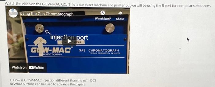 Solved Watch the video on the GOW-MAC GC. This is our exact | Chegg.com