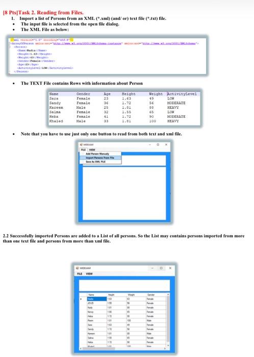 Solved 15 Pts Task 1. The Person Class. • Implement the | Chegg.com