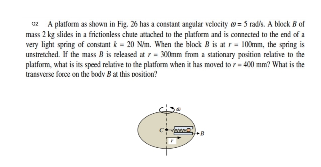 Solved Q2 ﻿A platform as shown in Fig. 26 ﻿has a constant | Chegg.com