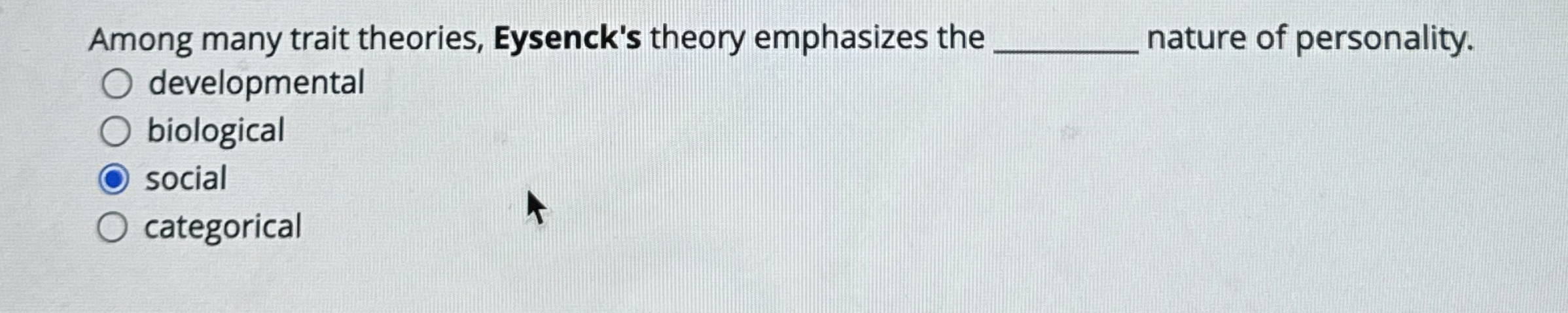 Solved Among Many Trait Theories Eysencks Theory