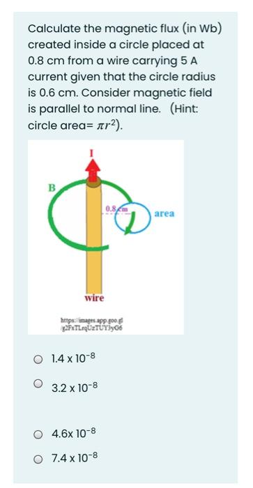 Solved Calculate the magnetic flux (in Wb) created inside a | Chegg.com