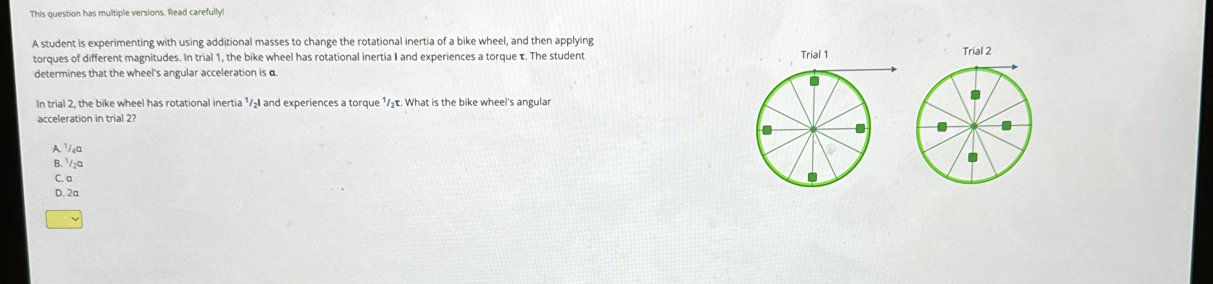 Solved This question has multiple versions. Read carefully!A | Chegg.com