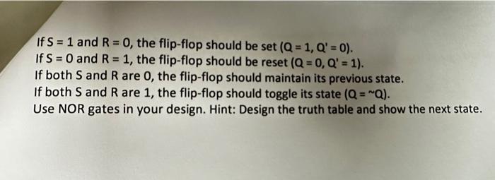 Solved 17. Design an SR flip-flop circuit with asynchronous | Chegg.com