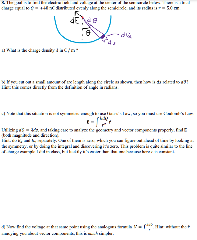 Solved The goal is to find the electric field and voltage at | Chegg.com