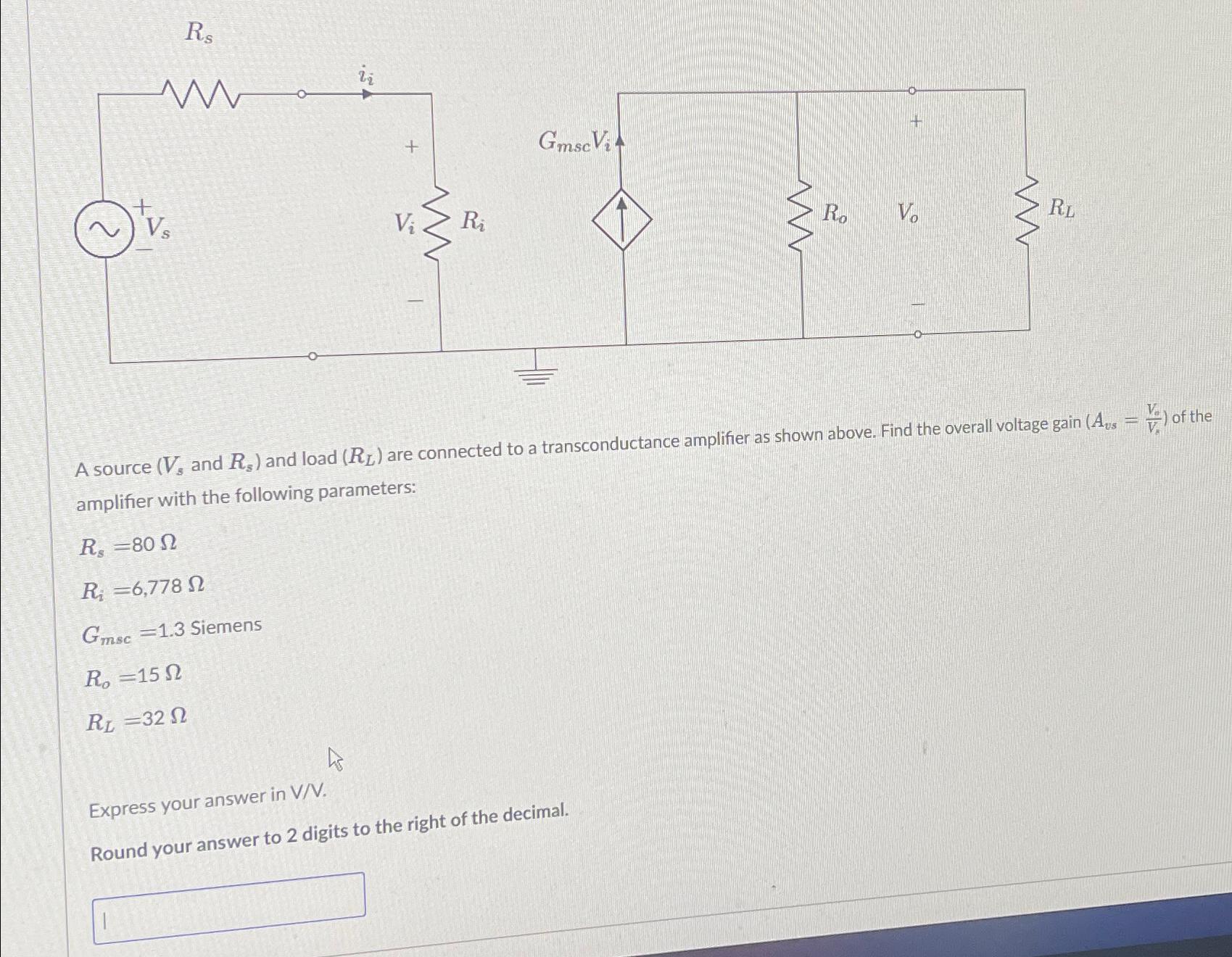 Solved R_(s)\\nA source Vs and (:R_(s)} and load (R_(L)) are | Chegg.com