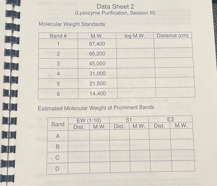 Section II: Data Sheet, Lab 2 (from Book) - Calculate | Chegg.com