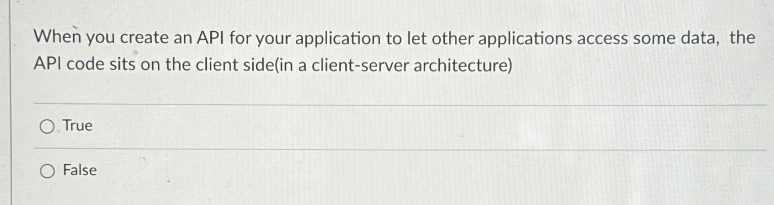Solved When you create an API for your application to let | Chegg.com