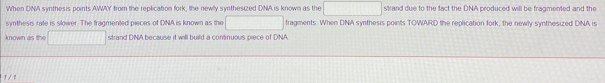 Solved When DNA synthesis points AWAY from the replication | Chegg.com