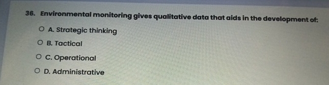 Solved Environmental monitoring gives qualitative data that | Chegg.com