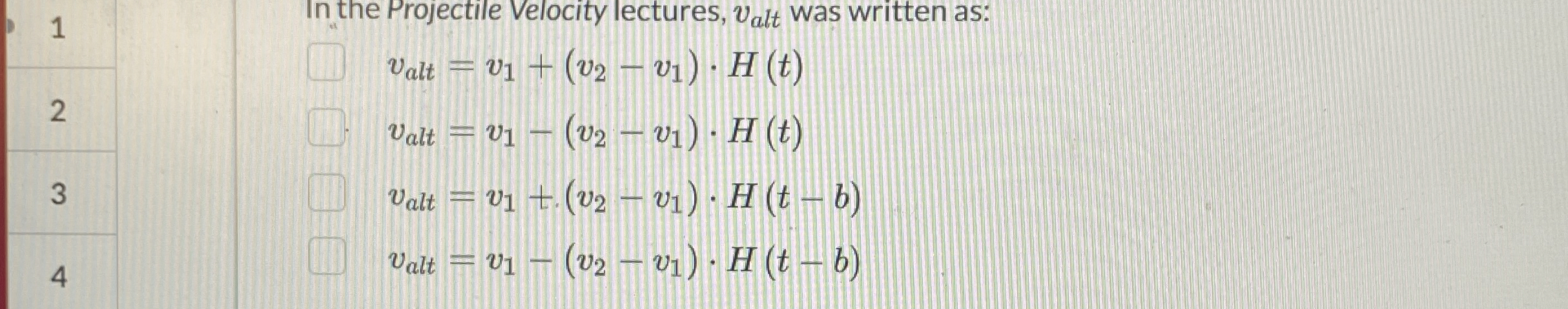 Solved In the Projectile Velocity lectures, valt ﻿was | Chegg.com