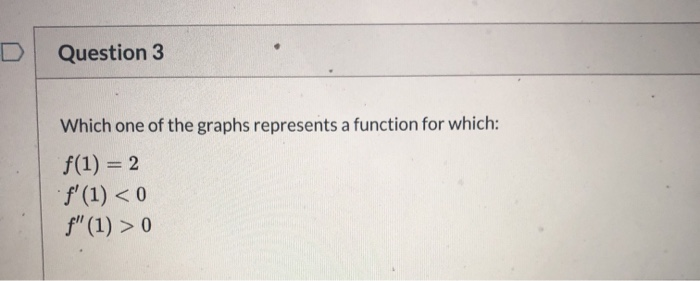 Solved Question 3 Which one of the graphs represents a | Chegg.com