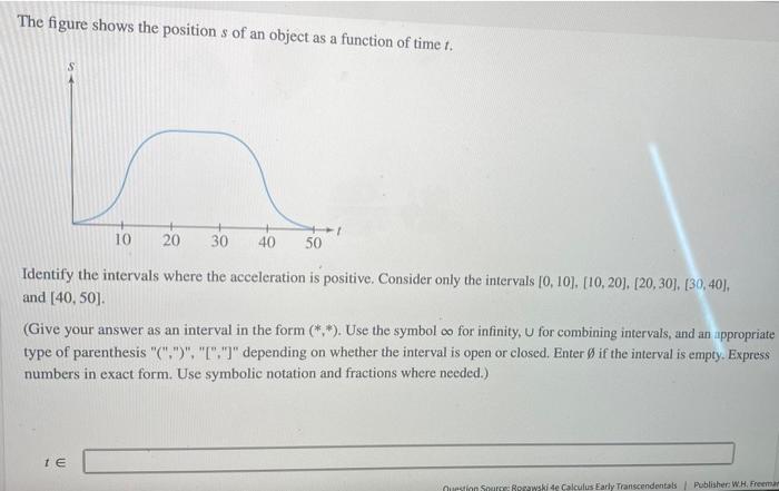 Solved The figure shows the position s of an object as a | Chegg.com