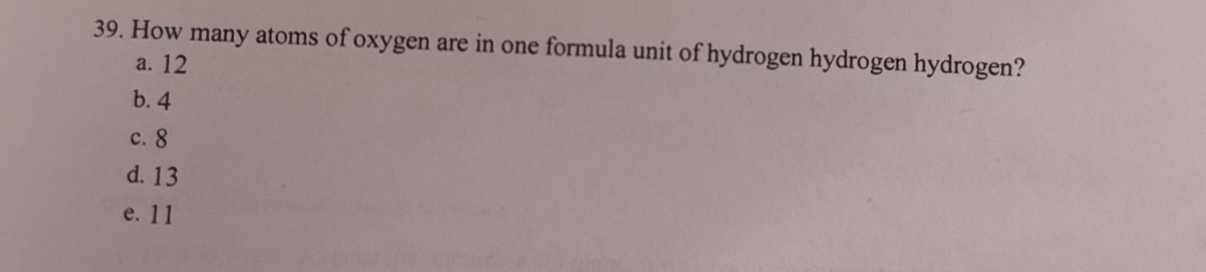 Solved How many atoms of oxygen are in one formula unit of | Chegg.com