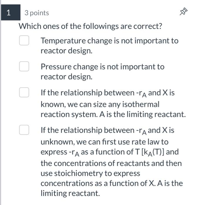 Solved 4 3 points The design equation of CSTR is an | Chegg.com