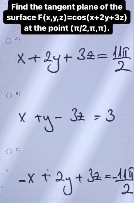 Solved Find the tangent plane of the surface | Chegg.com