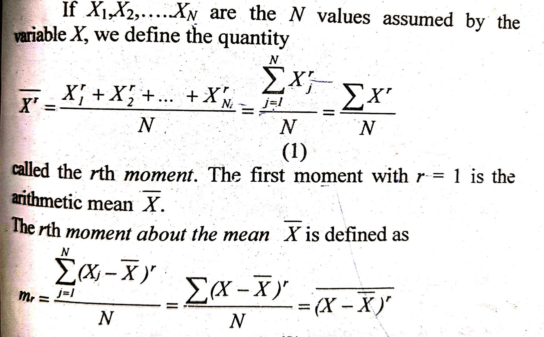 Solved N If X1, X2,....In are the N values assumed by the | Chegg.com