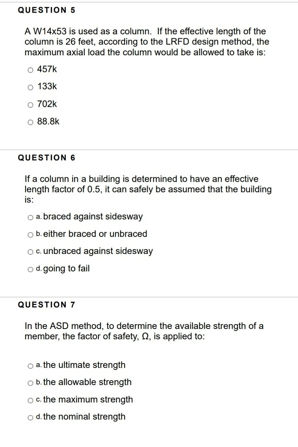 Solved QUESTION 5 A W14x53 is used as a column. If the | Chegg.com